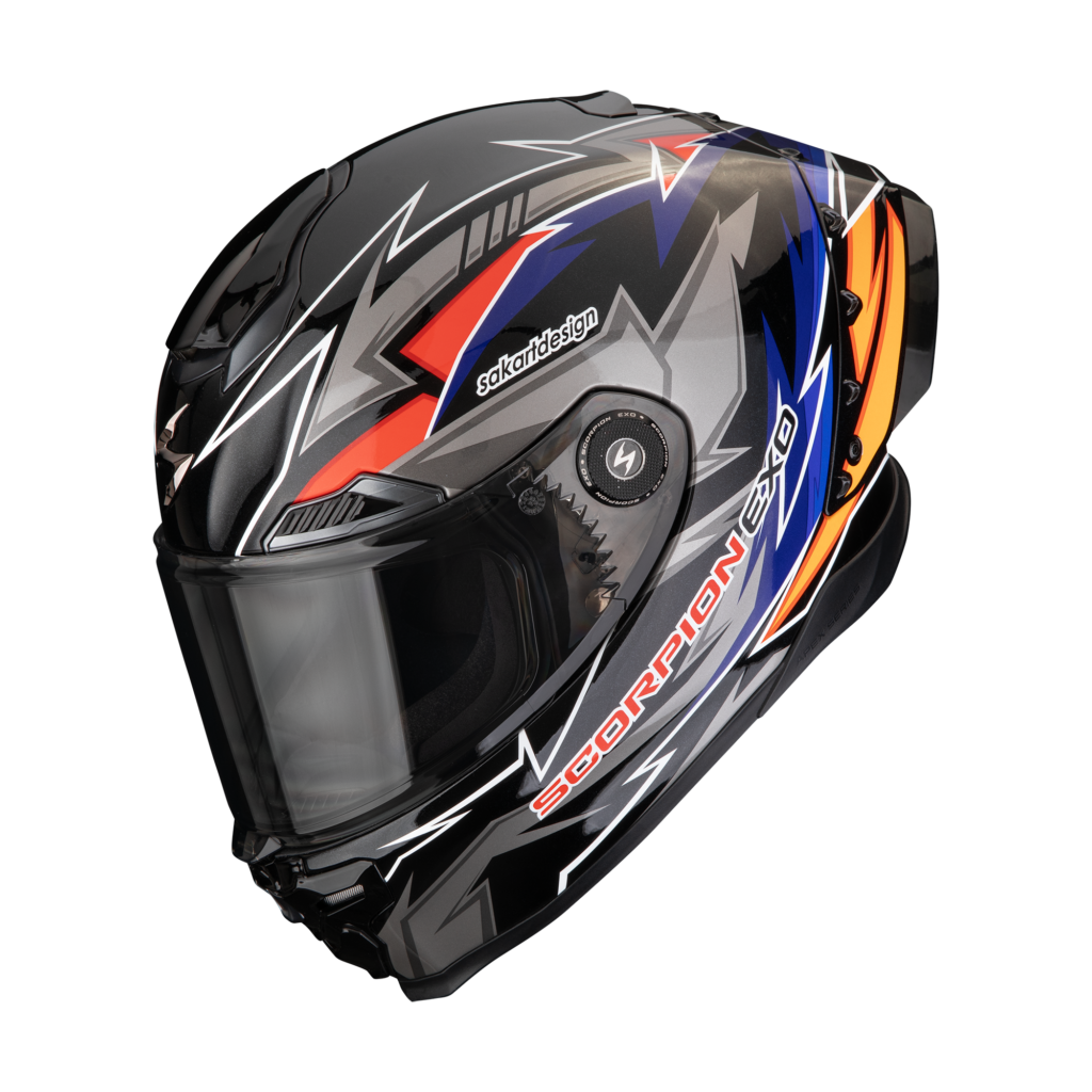 SCORPION EXO-RACE AIR MOVE ON BLACK-BLUE-ORANGE - Helmstudio Leipzig